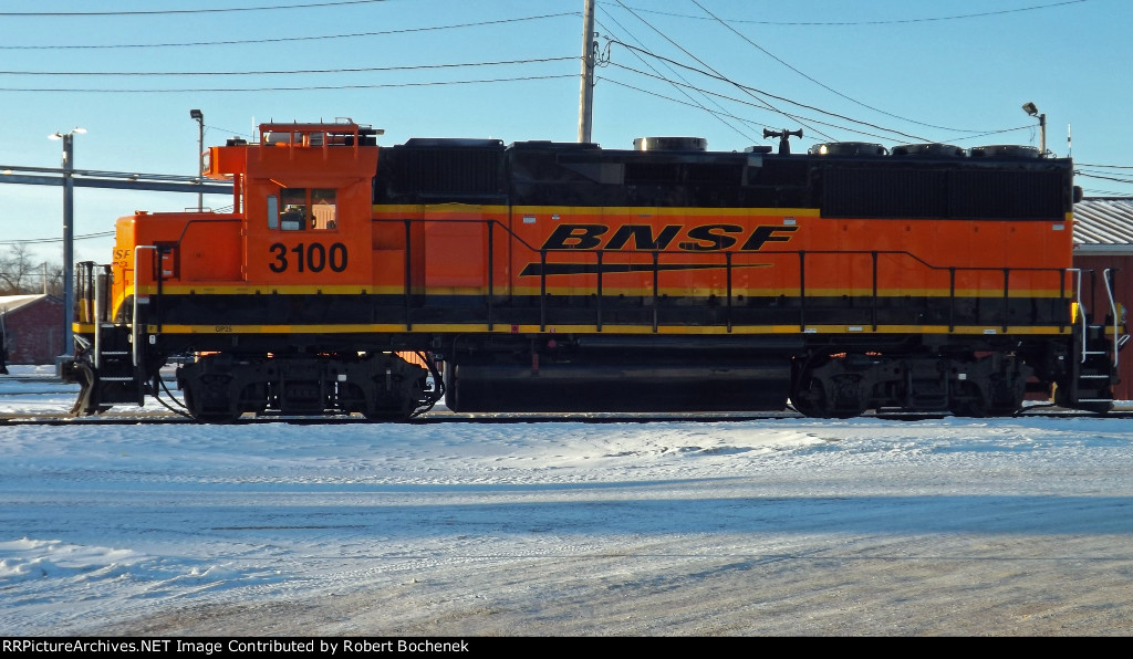 BNSF GP50 3100 at stevens Point, WI_12-26-17